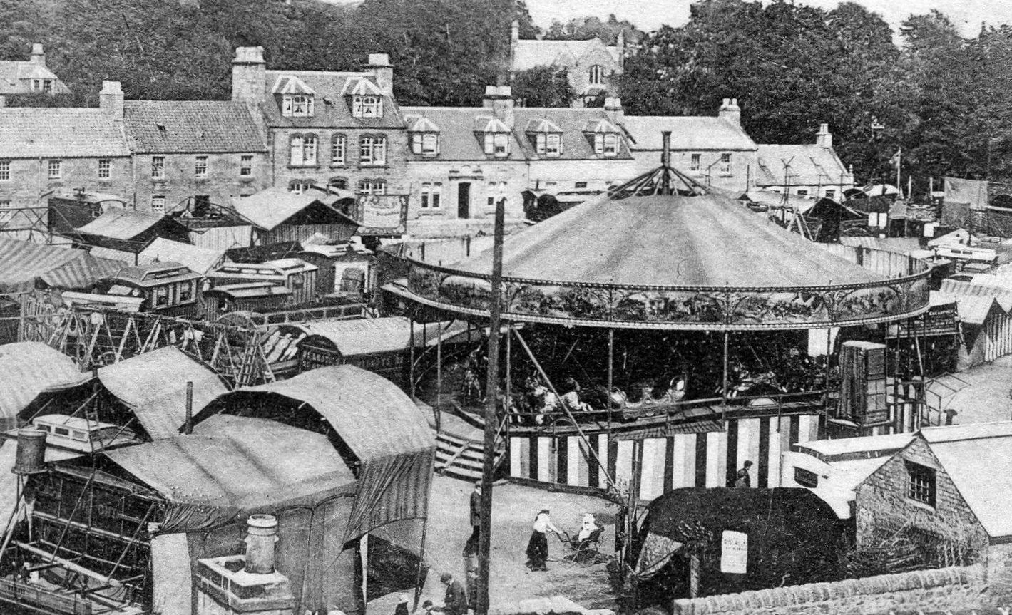 Tour Scotland: Old Photograph Fairground Market Cupar Fife scotland