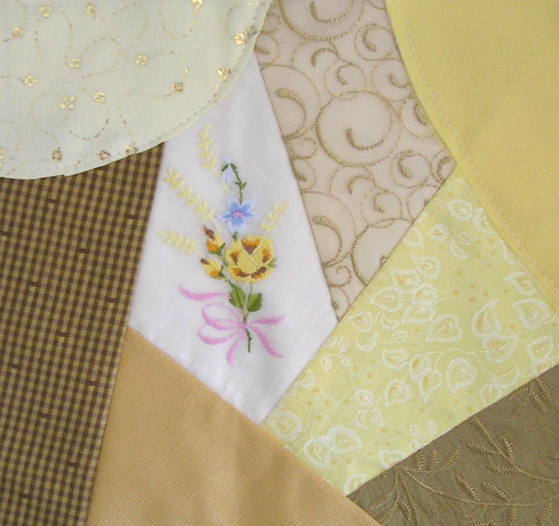 Kitty And Me Designs: Crazy Quilting with Vintage Handkerchiefs