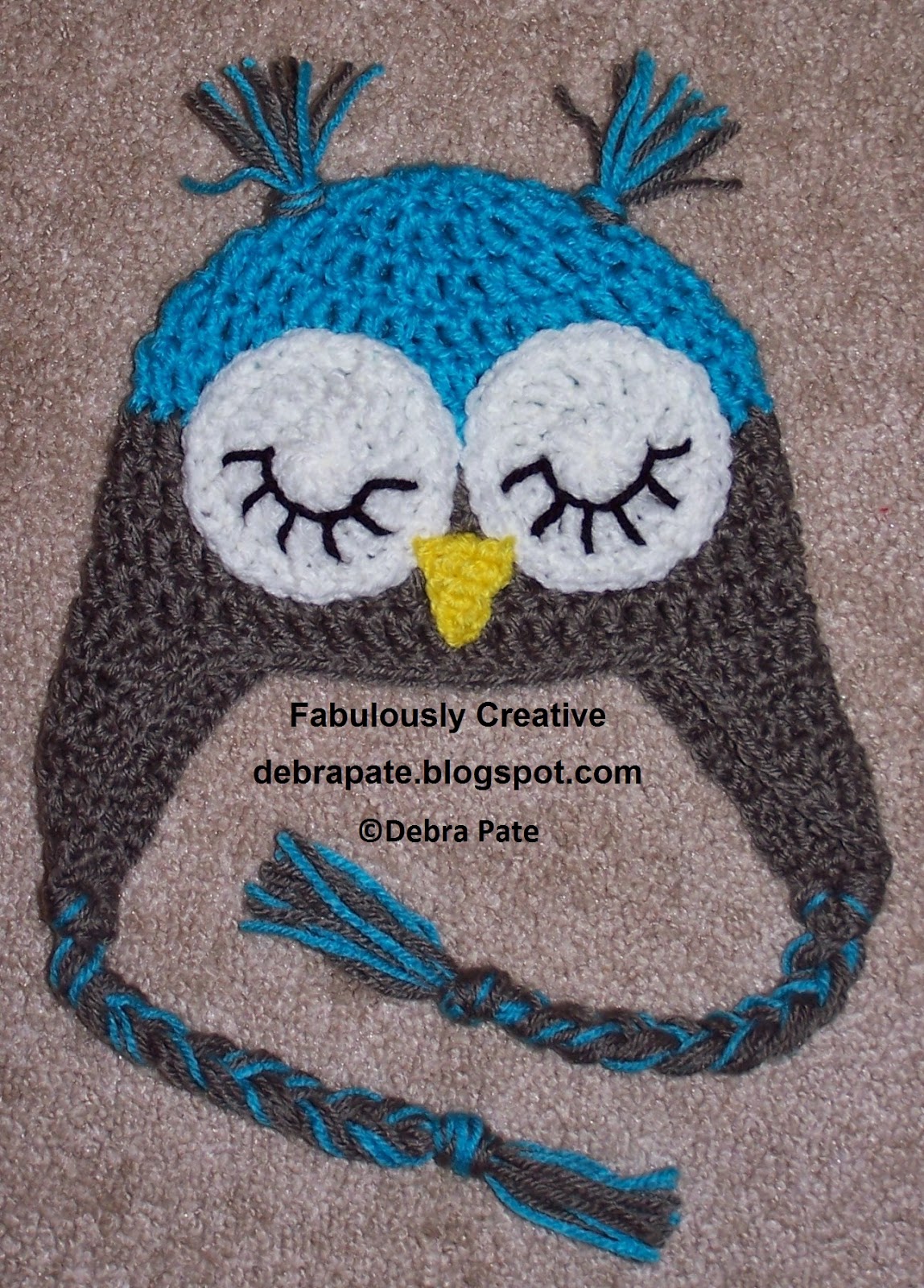 Fabulously Creative: SLEEPY OWL - Crochet Hat & A MINI ALBUM SNEAK PEEK