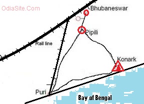 How to reach Konark Surya Temple By Road,Rail