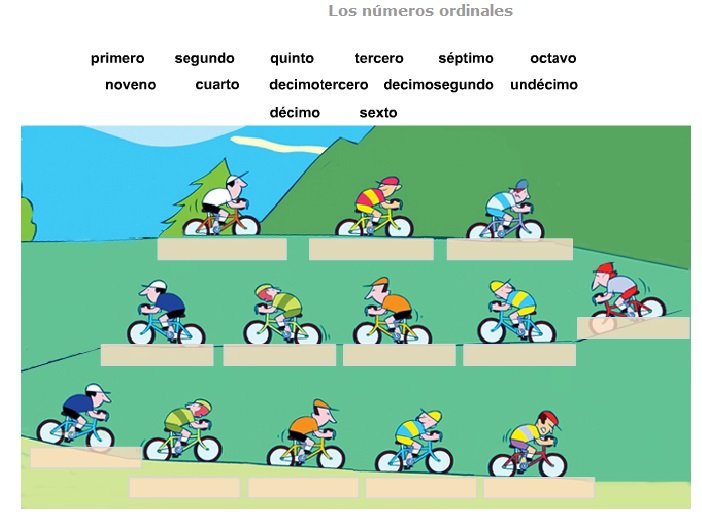 INICIACION AL ESPAÑOL : Aprendo los numeros ordinales