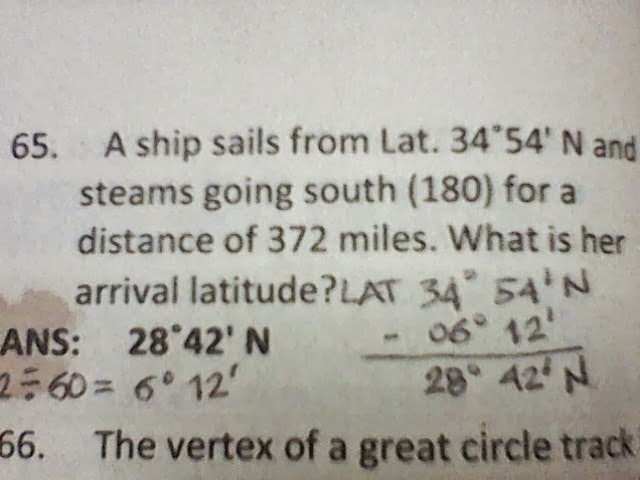 OIC-NW Reviewer Blog: Finding Ship's Arrival Latitude