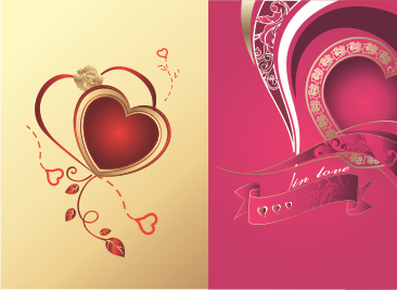 Tấm thiệp - quả tim vector Cdr
