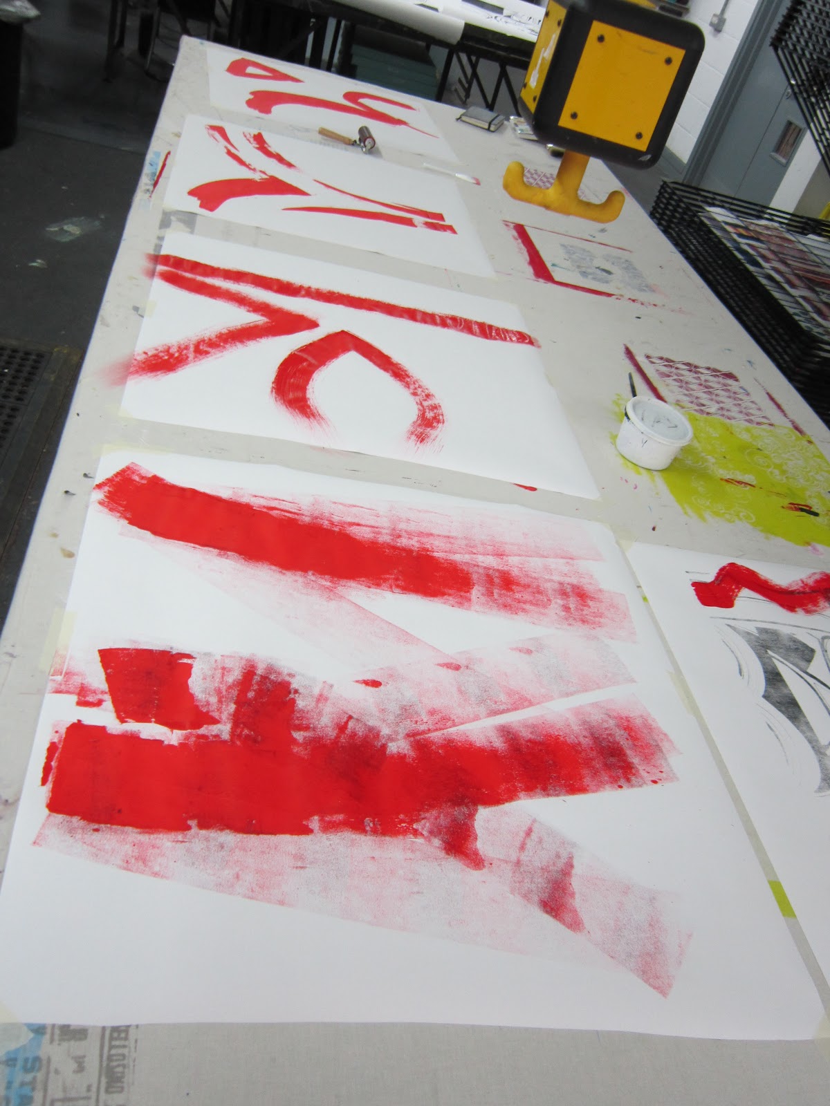 Tangerine Triangles: Screen-printing: Colour experiments