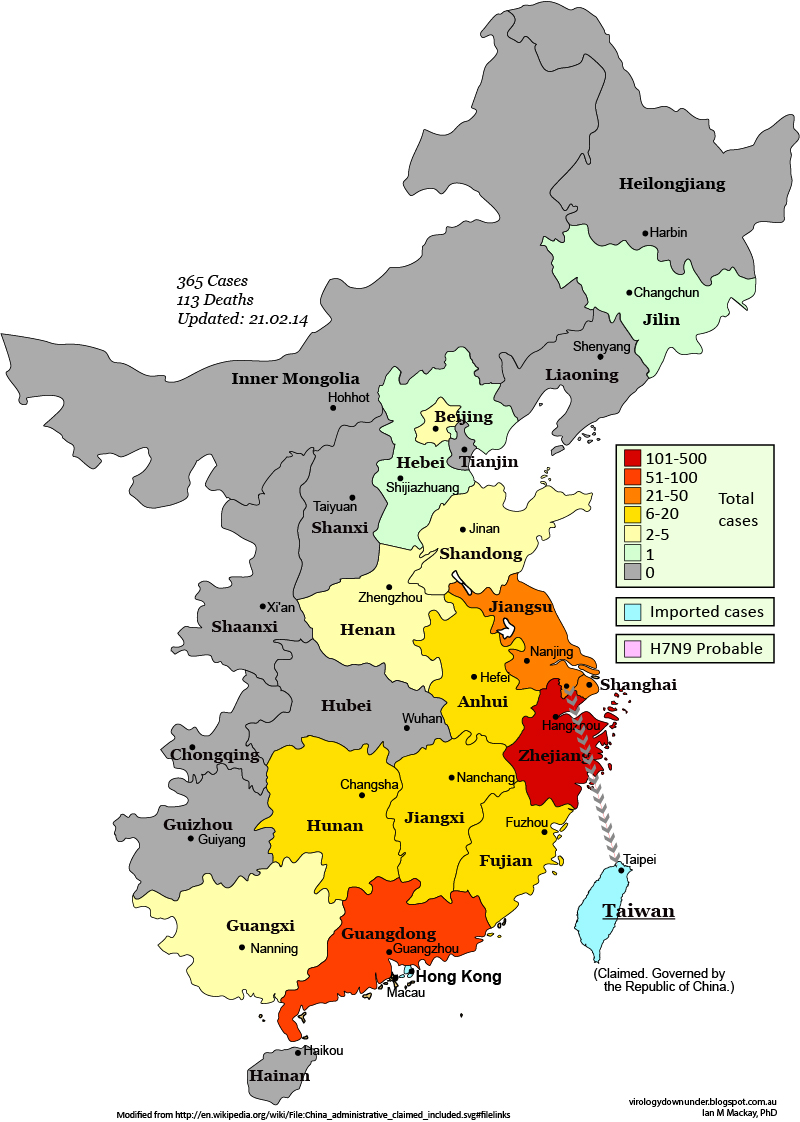 H7N9 appears in a new north eastern Chinese province: Jilin ~ Medical ...