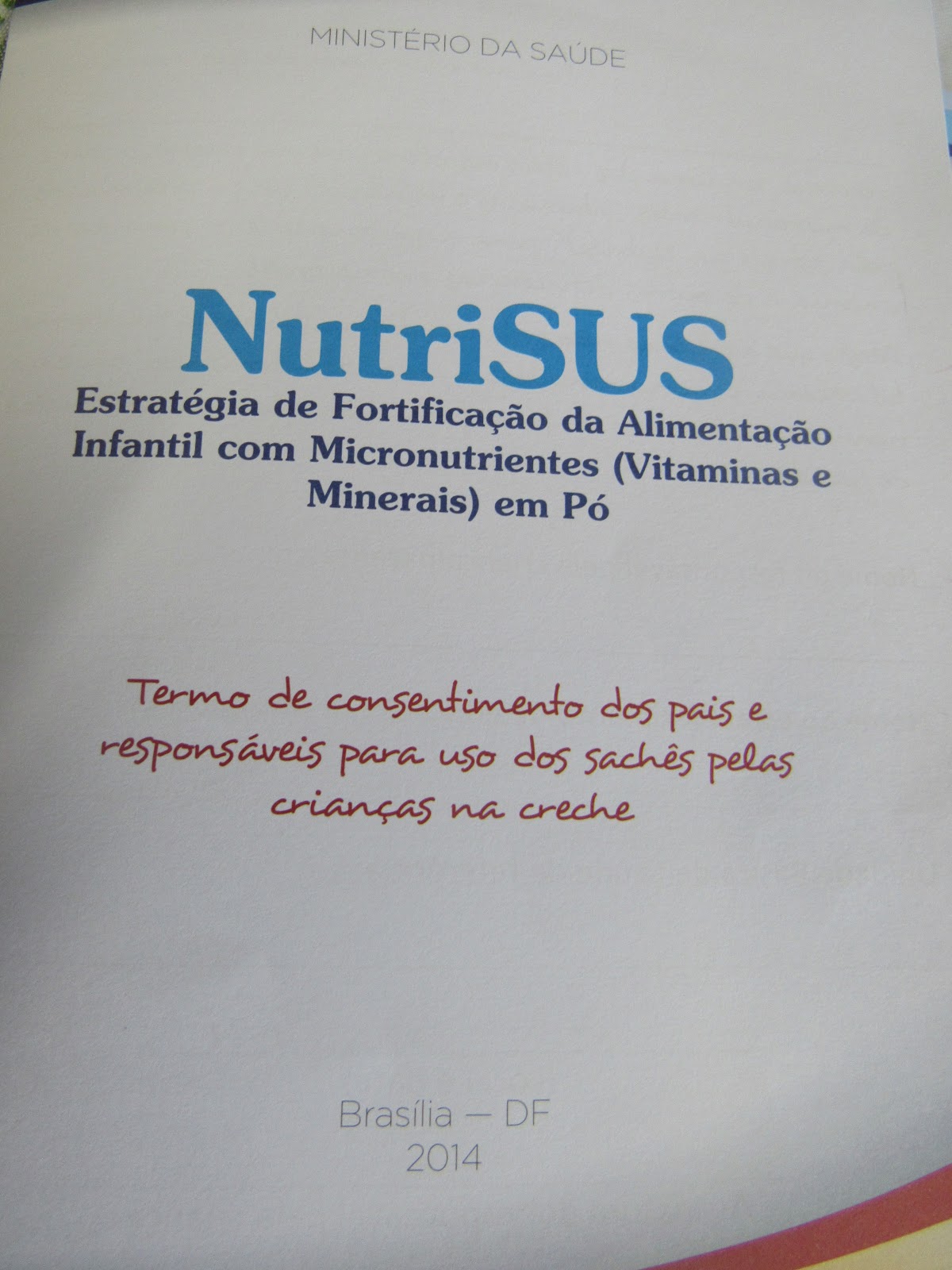 CEMEI Ana Ramos: NUTRISUS- ESTRATÉGIA DE FORTIFICAÇÃO DA ALIMENTAÇÃO ...