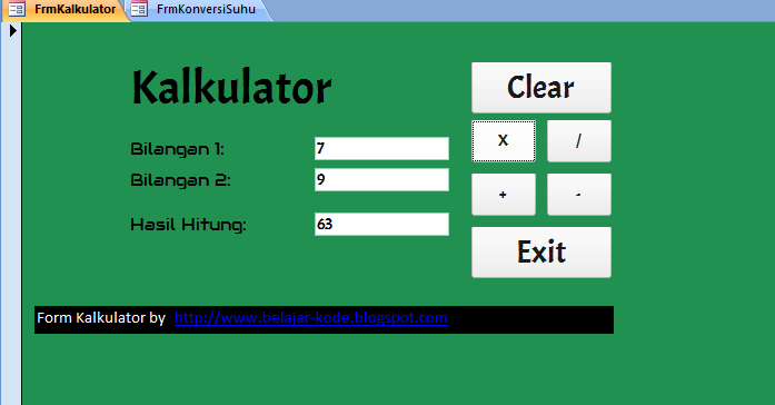 Cara membuat form kalkulator menggunakan Visual Basic di MS. Access ...