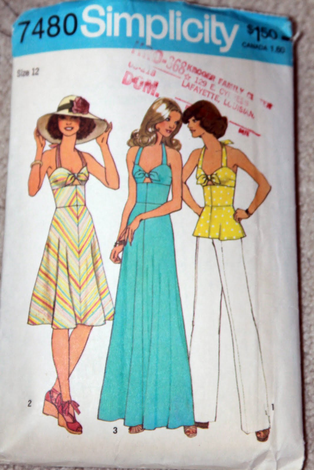 Simplicity vintage bias halter dress 1976 7480 pattern review by tiger28
