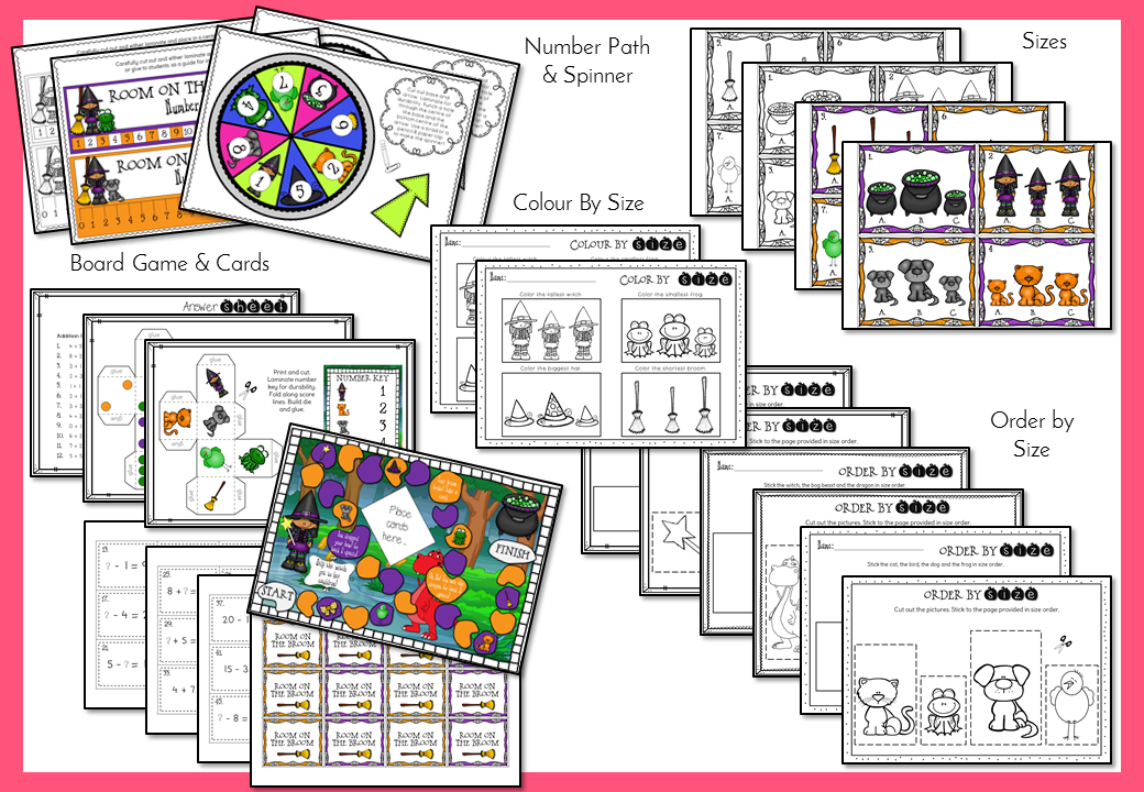 Happy Little Learners: Halloween Room on the Broom Literary and Math ...