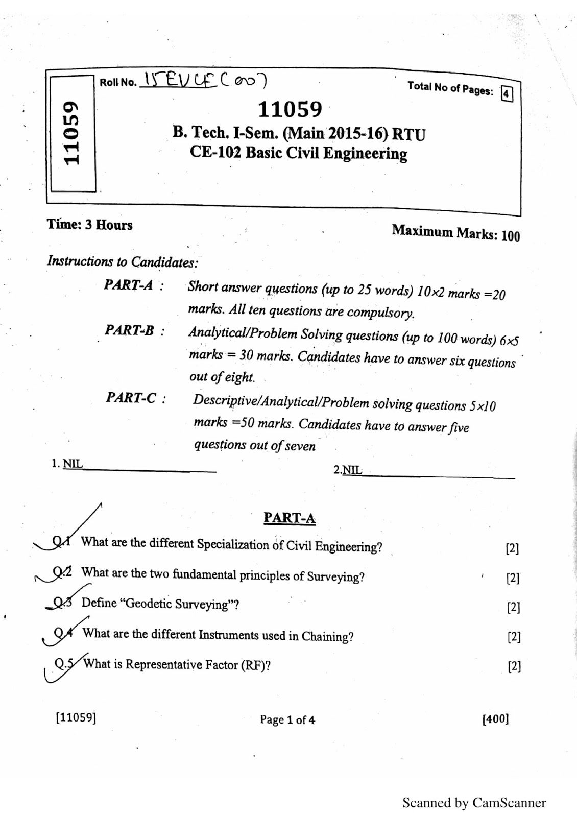 Pathshala Code Book: 1st Sem-Basic-Civil-Engineering-2015-2016-paper ...