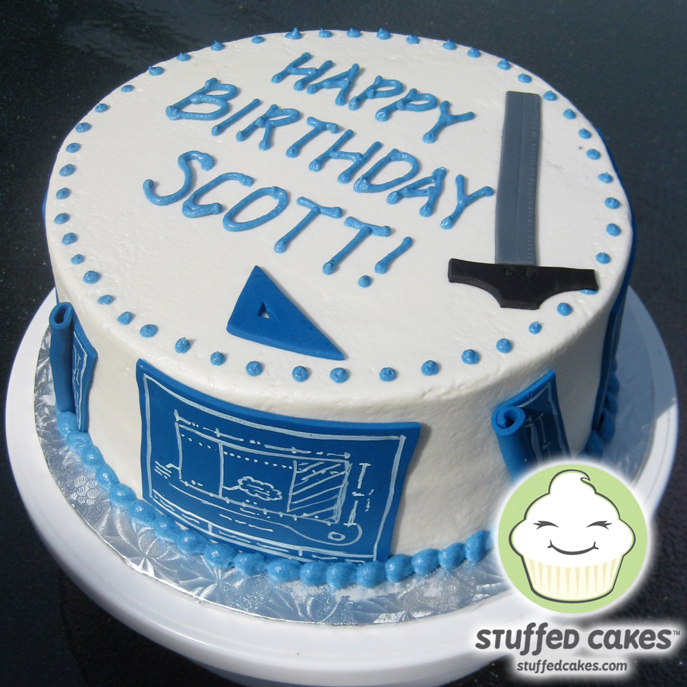 Stuffed Cakes: Architect Blue Print Cake