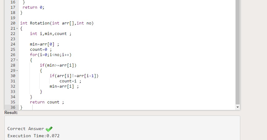 Geeksforgeeks Solution For " Rotation