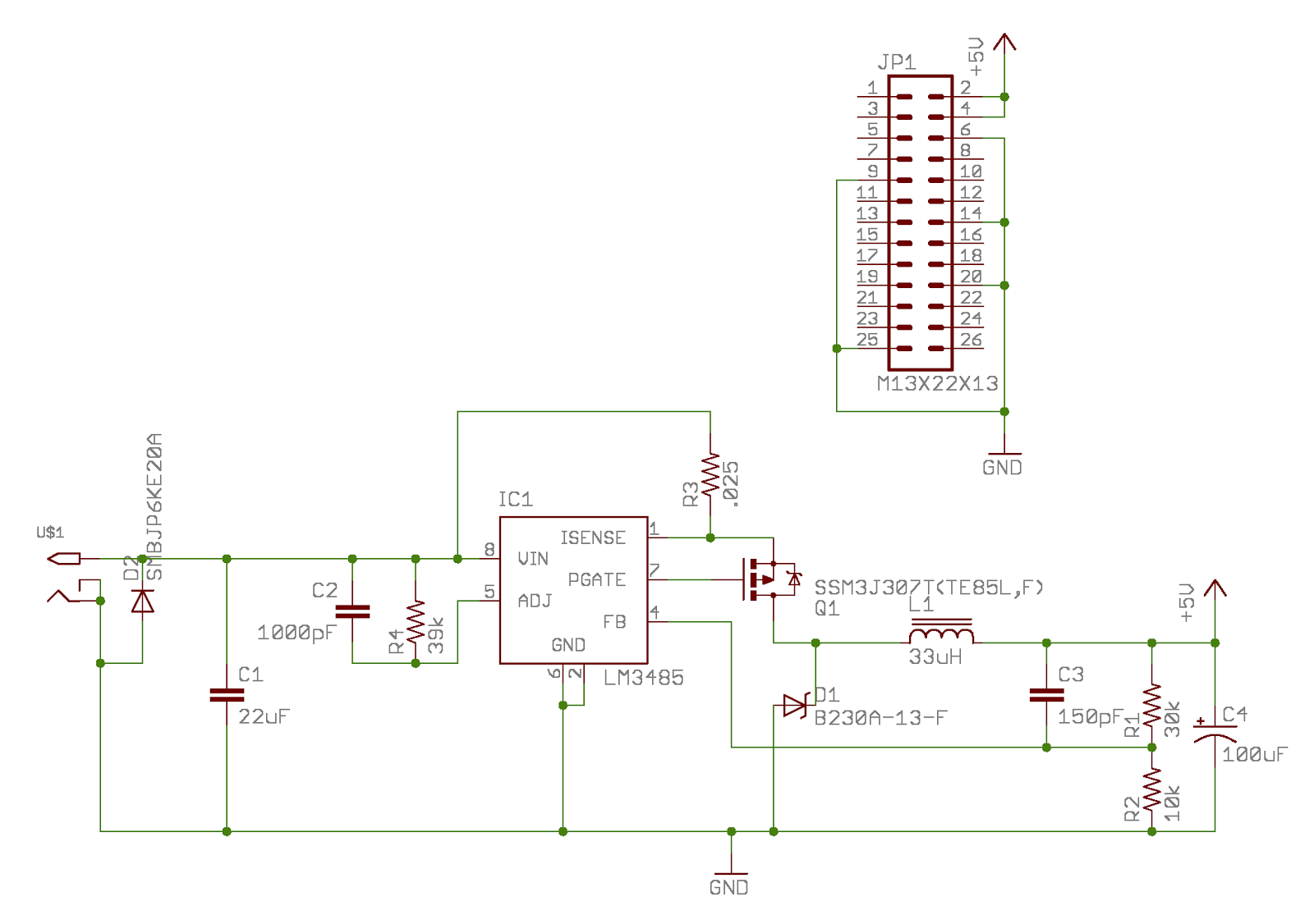 Geppetto Electronics: Pi Power schematic