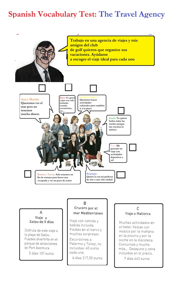 Spanish Test: Spanish Vocabulary Test: The Travel Agency