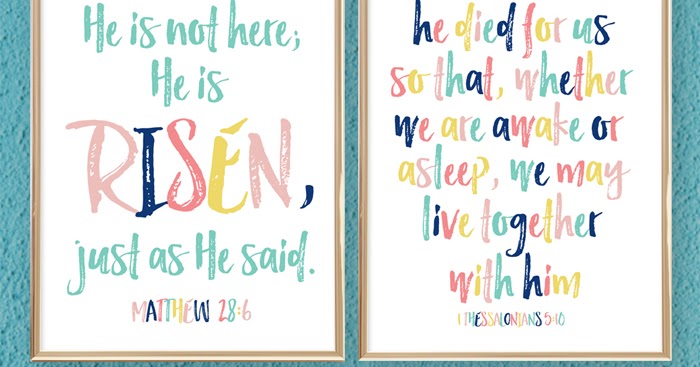 Colorful Printable Easter Bible Scriptures | i should be mopping the floor