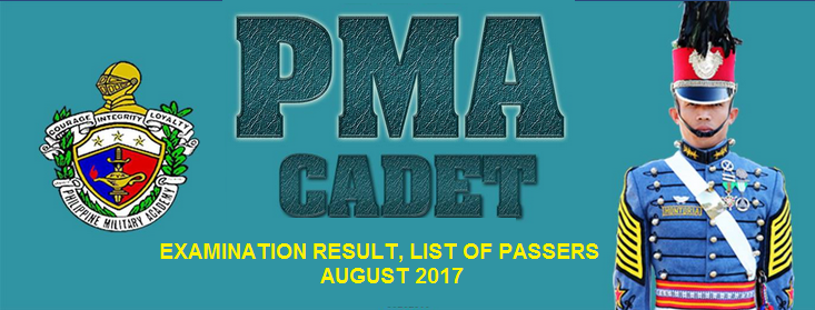 PMA written exam list of passers - August 2017 - Where In Bacolod