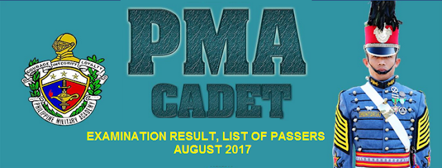 PMA written exam list of passers - August 2017 - Where In Bacolod