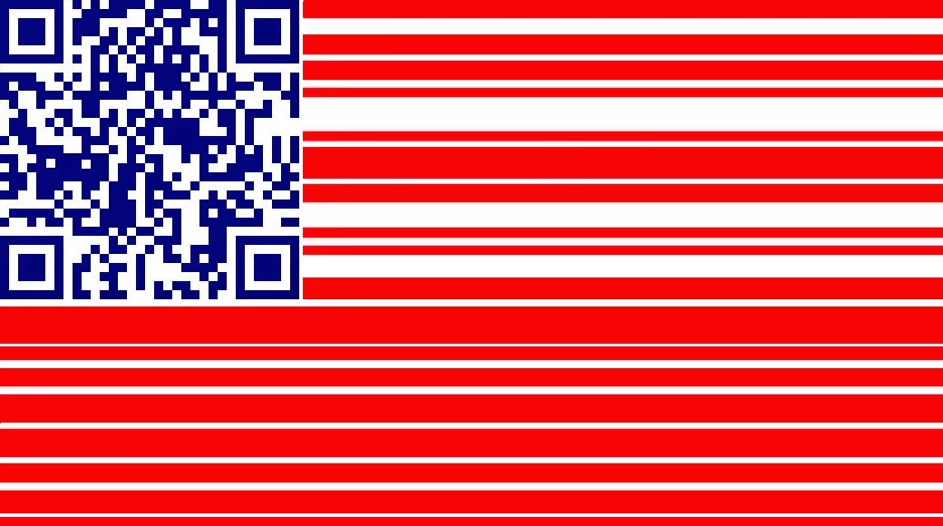 The Voice of Vexillology, Flags & Heraldry: USA QR-Bar Code Flag