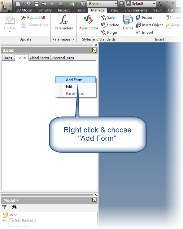 Adding the new form