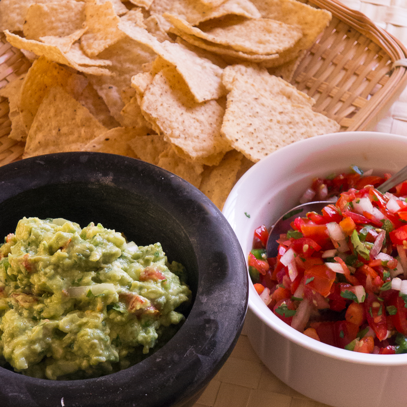 a bag of wisdom: Pico de Gallo (salsa fresca) and Guacamole
