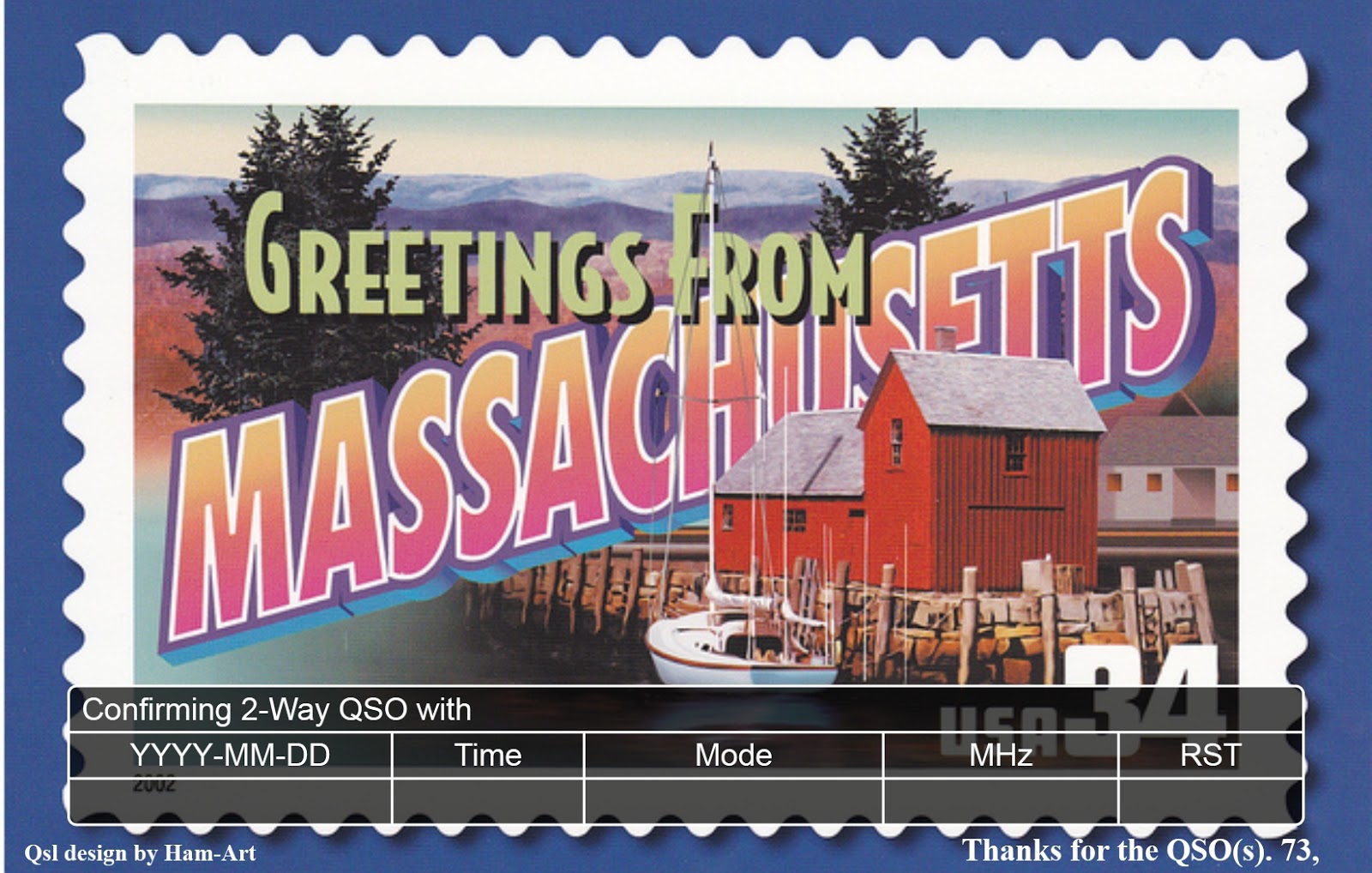 Ham-Art Qsl Design: USA States Postal Series QSL Cards