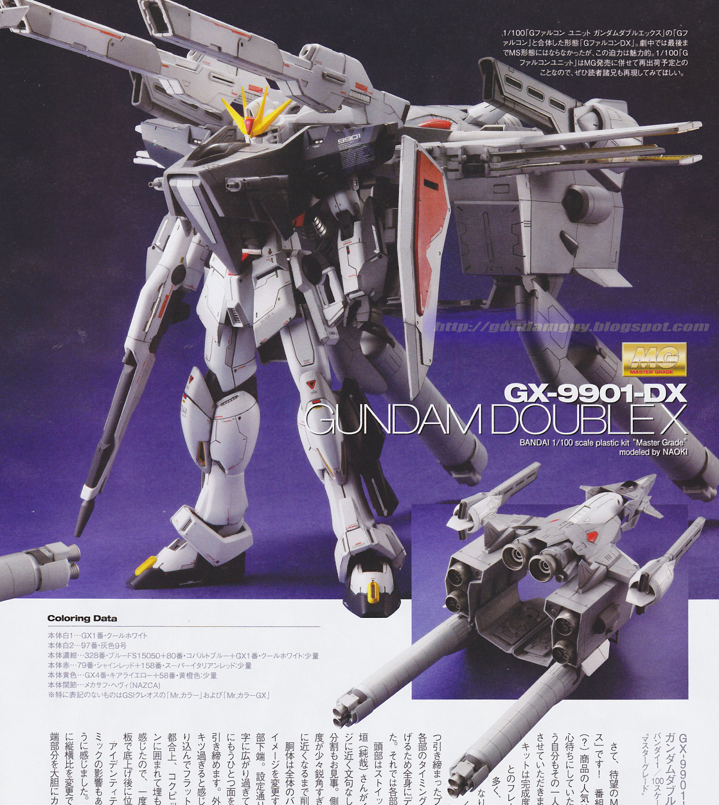Gundam Family: MG 1/100 Gundam Double X + Scratch Build G-Falcon Custom ...