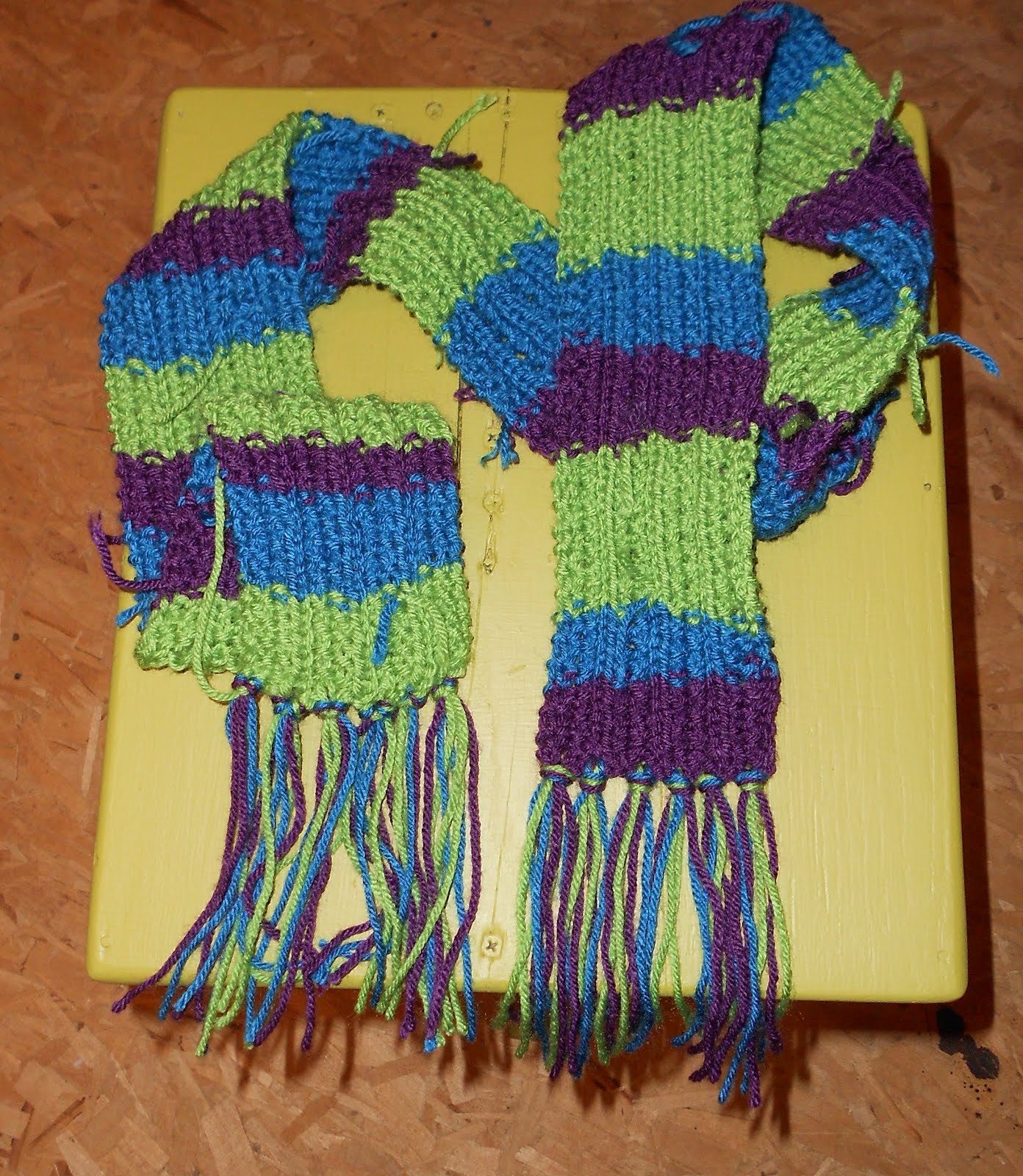 Lord Ozwald's Curious Goods: Scrap Scarf (purple, blue, green)