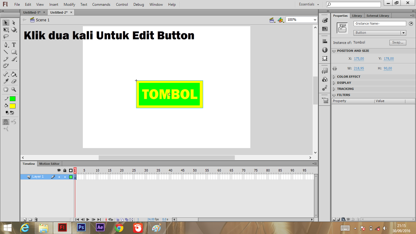 Tutorial Dasar Flash Cara Membuat Button