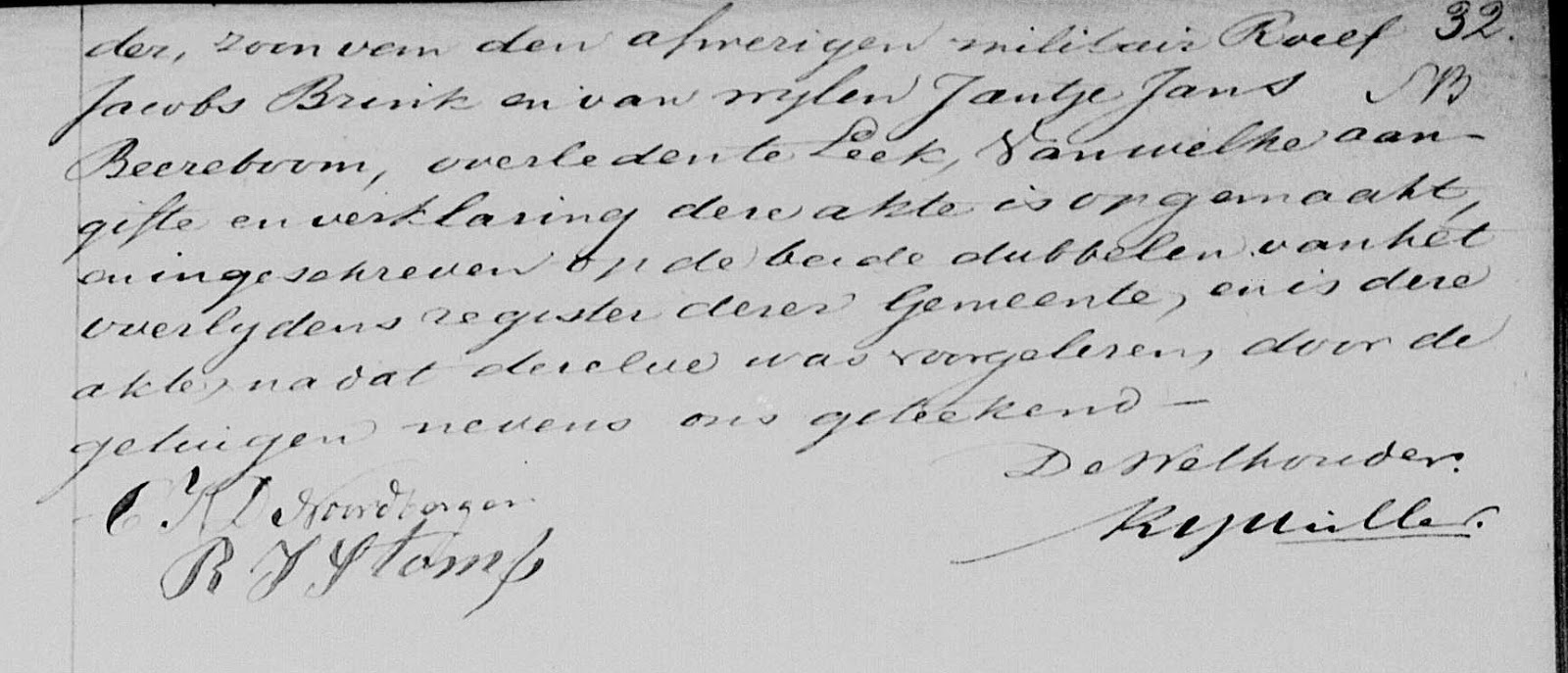 Interessante archiefvondsten: Waar is Roelof Jacobs Brink overleden (2)?