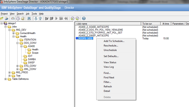 Not Defteri: IBM InfoSphere Datastage Job Schedule Etme
