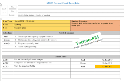 MOM Format Template: 4 Types Download - Project Management Templates