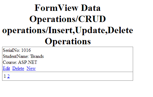 ASP.NET 4 TUTORIALS: Binding FormView with Datatable, using ObjectDataSource C#