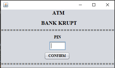Program ATM sederhana GUI menggunakan JAVA (NetBeans IDE8.1)