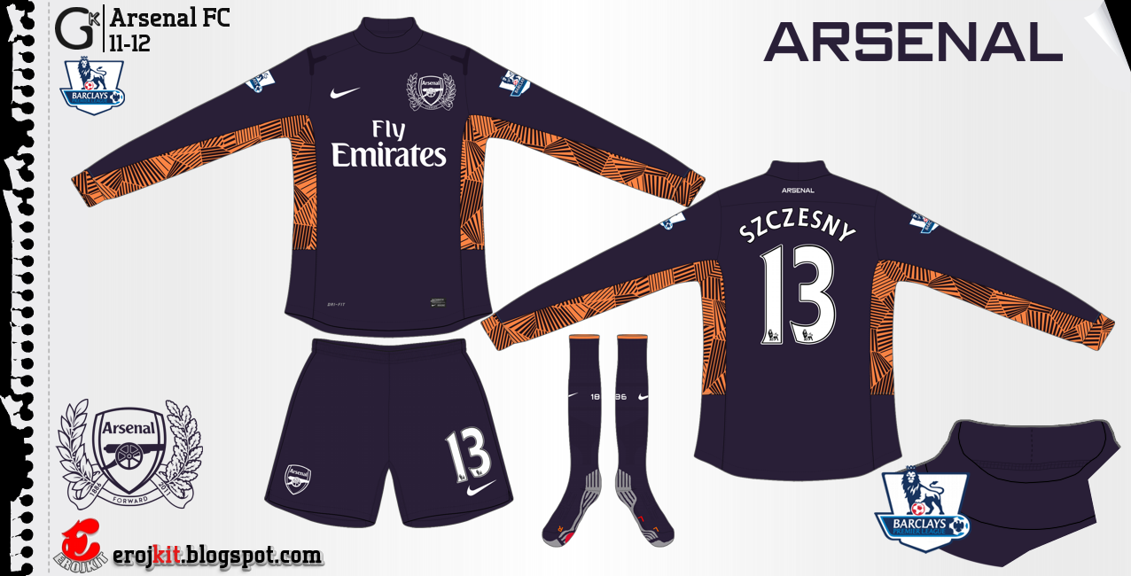 Kit Design, by eroj: 2011-12 Arsenal – Manchester United GK