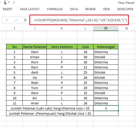 Fungsi Countifs di Microsoft Excel - ALHAD ENTERPRISES