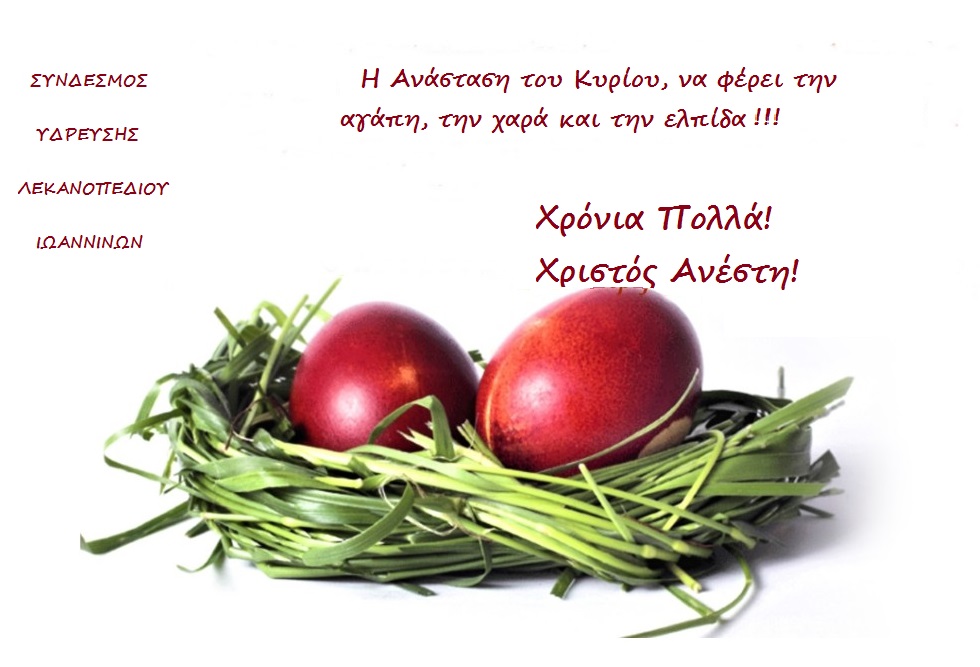 ΣΥΝΔΕΣΜΟΣ ΥΔΡΕΥΣΗΣ ΛΕΚΑΝΟΠΕΔΙΟΥ ΙΩΑΝΝΙΝΩΝ: Απριλίου 2018