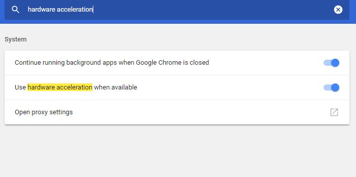 Windows hardware acceleration