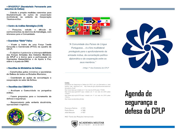 Agenda de Segurança e Defesa da CPLP: Identidade da CPLP no domínio da ...