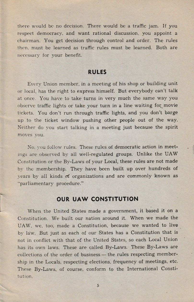 The Left Chapter: How to Conduct a Union Meeting - UAW CIO Education ...
