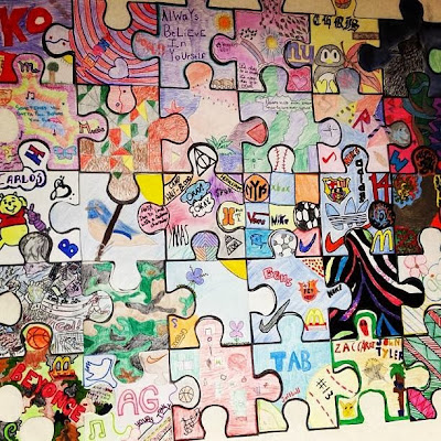 Ms. Charnuska's Art Class: Puzzle Art Installation Project