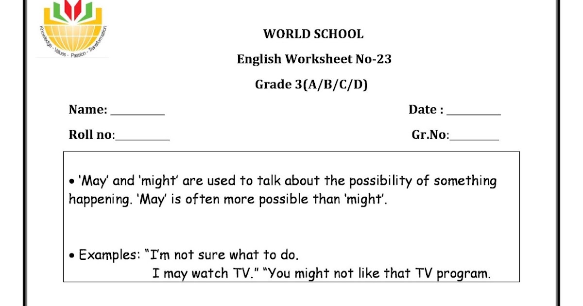 Birla World School Oman: Homework for Grade 3 as on 18/12/2018
