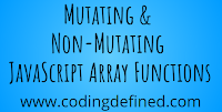 Mutating and Non-Mutating JavaScript Array Functions - Coding Defined