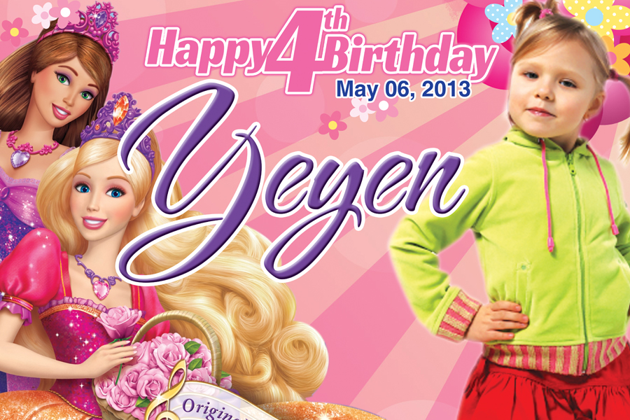 Barbie Princess Birthday Layout | CustomizePrintShop