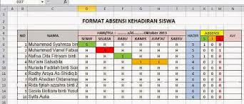 Format Absensi Siswa Pegangan Guru Kelas dan Guru Mapel Excel 2018 ...