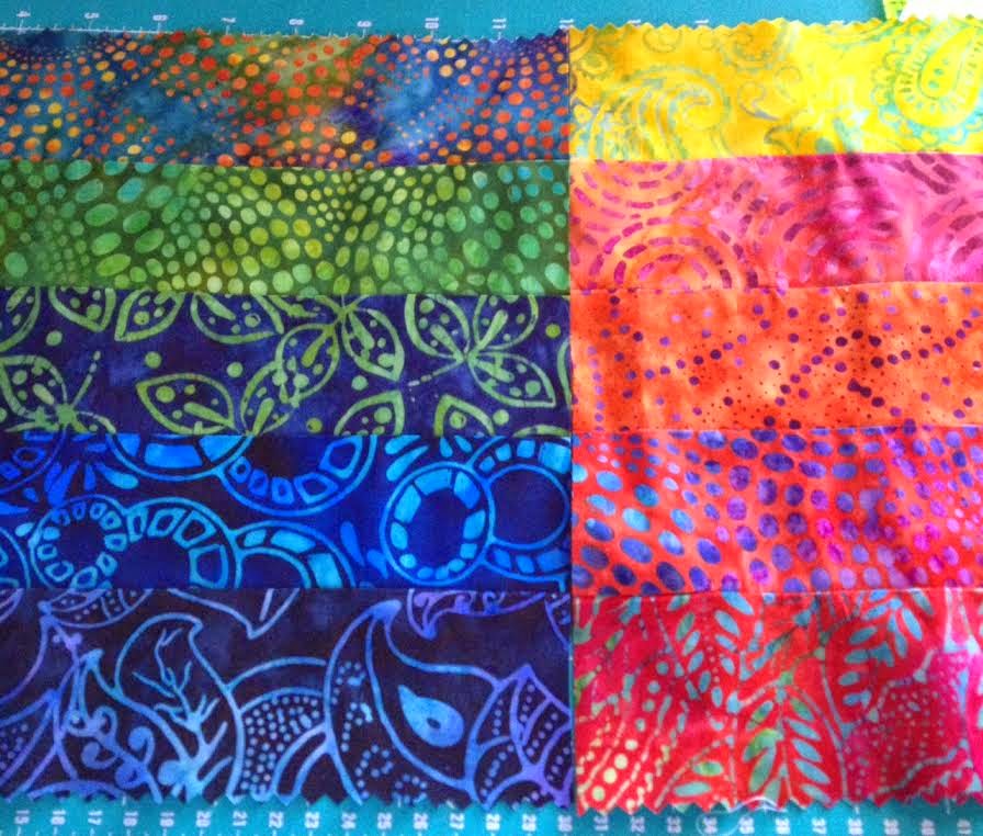 Kathleen Taylor's Dakota Dreams: Batik Jelly Roll Lap Quilt Top- Part 1