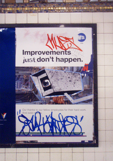 copyranter: NYC's Poster Boy easily slices up the MTA's new ad.