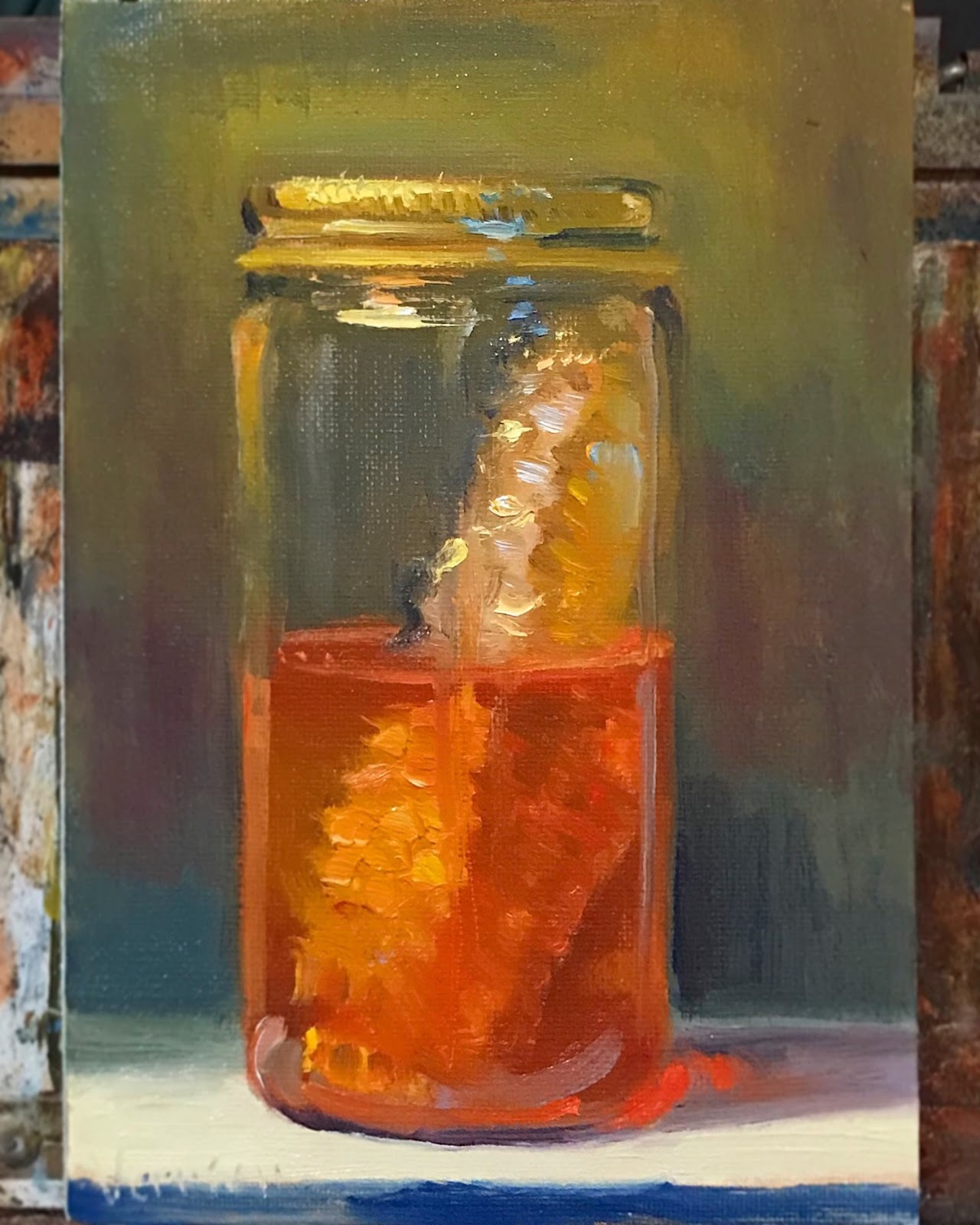 Noah Verrier MFA - Artist: “Honey and Comb no.4” oil, 5.5x9