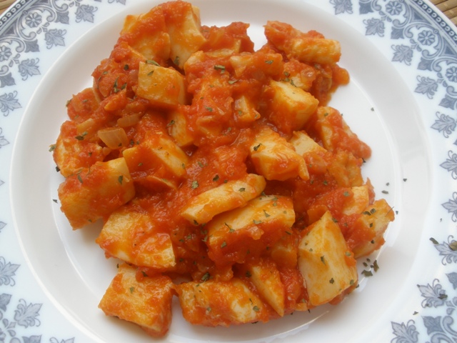 Mi bloguico de Cocina: Jibia Frita con Tomate y Vino Blanco