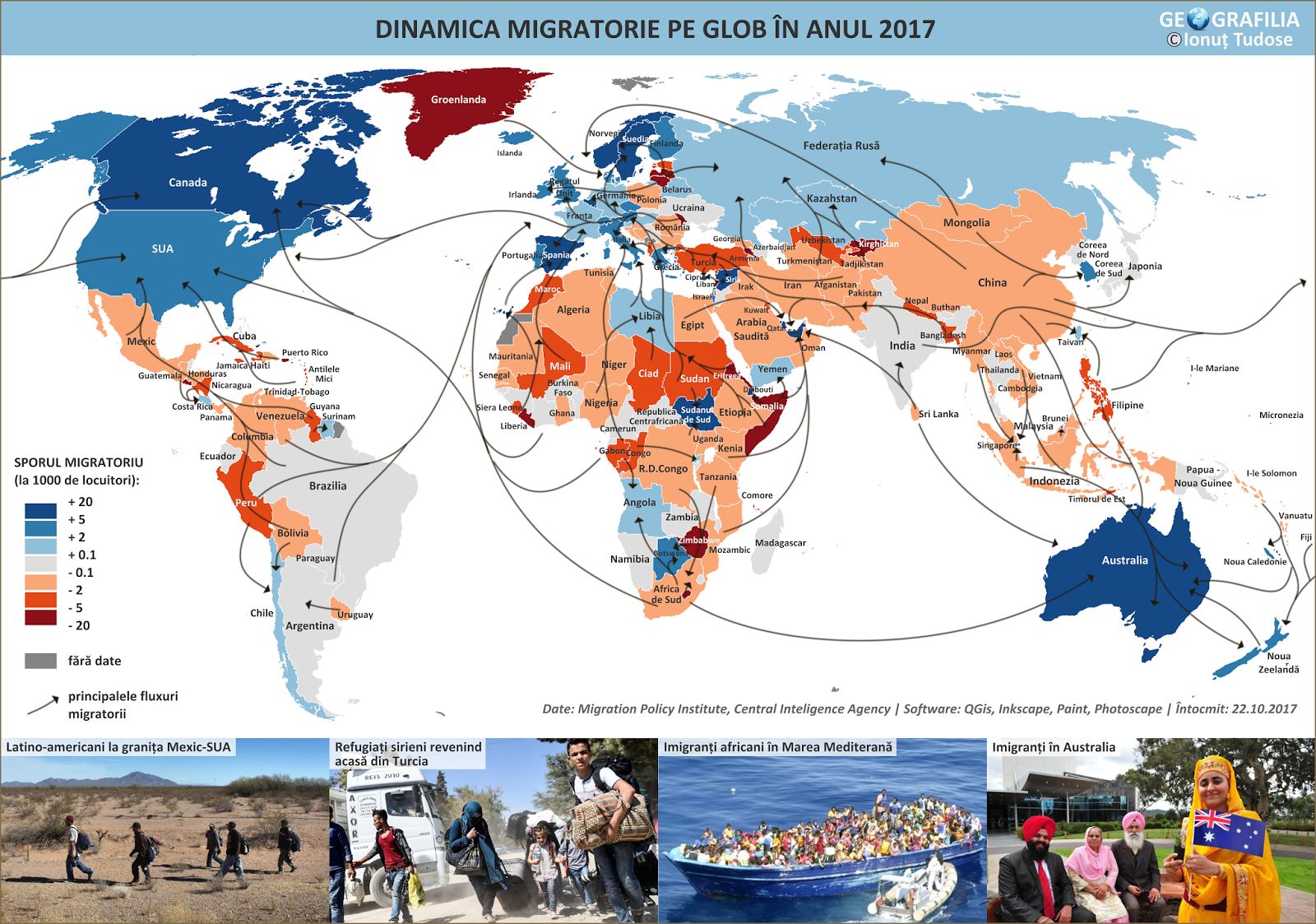 GEOGRAFILIA: Migrațiile pe Glob în anul 2017 - planșă didactică pentru ...