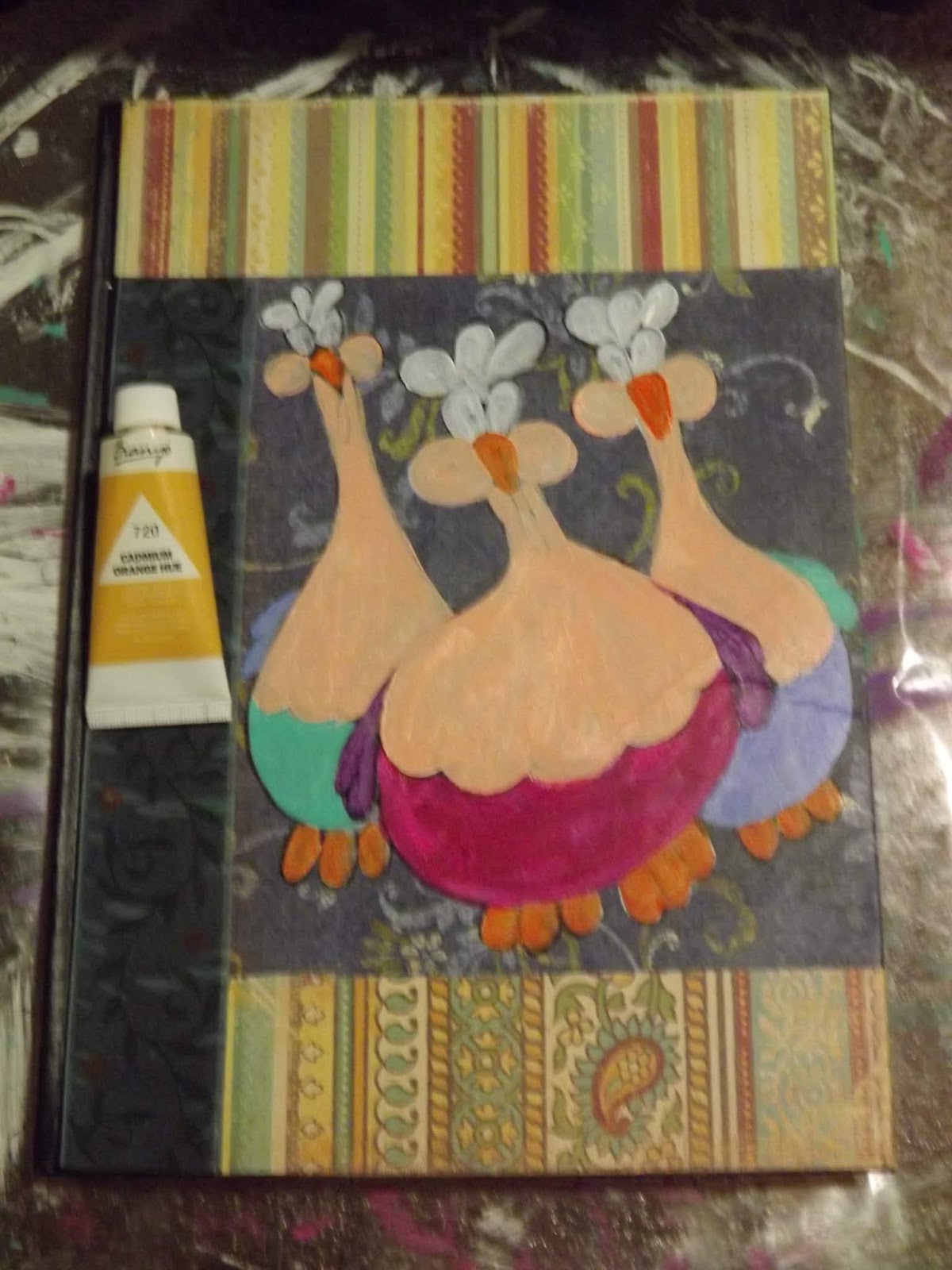 A Pretty Talent Blog: Decorating a Book Cover with Paint & Decoupage